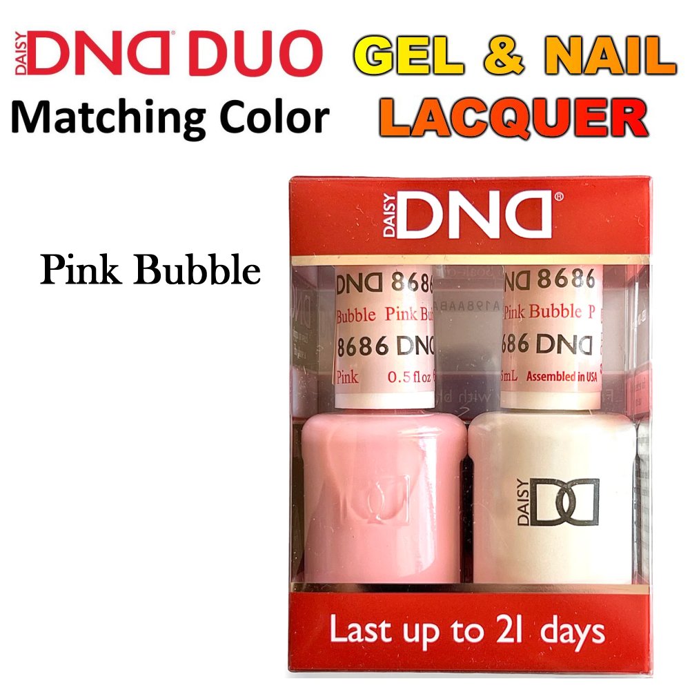 DND (8686) Gel Polish & Nail Lacquer Duo "Pink Bubble" – EP Beauty Supply