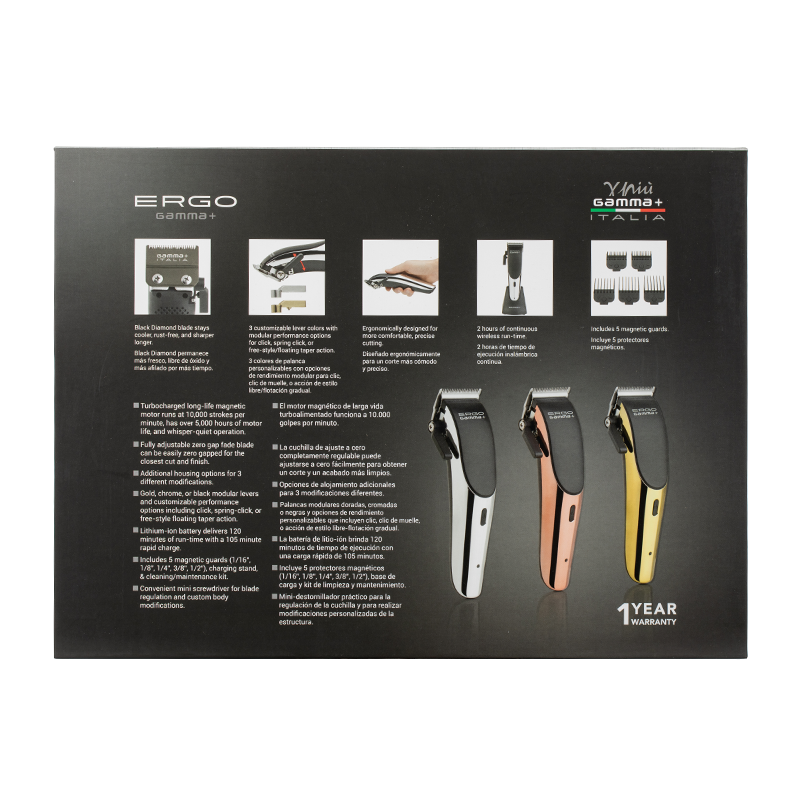 Gamma+ Ergo Professional Modular Clipper with Turbocharge Magnetic Mot ...