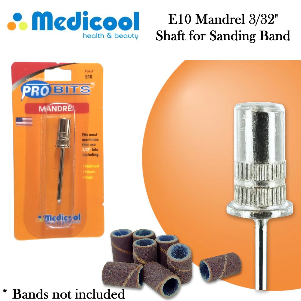 Medicool Bit, E10 Mandrel 3/32' Shaft for Sanding Band – EP Beauty Supply