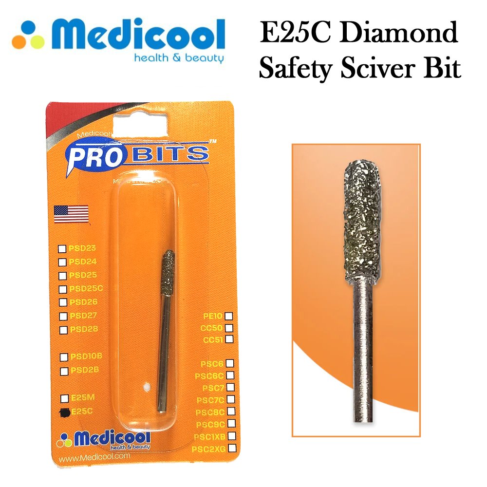Medicool Bit, E25C Diamond Safety Sciver Bit for Nails – EP Beauty Supply