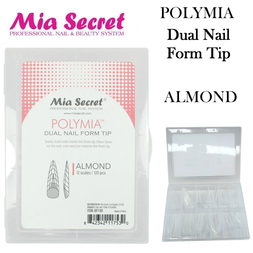 Mia Secret Nail Form Tips, Dual Nail Form Tip - Almond (12 scales, 120 ...