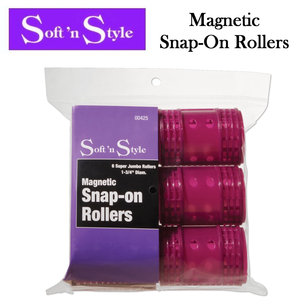 Soft 'n Style Rollers, Magnetic Snap-On Rollers, Super Jumbo 1¾" (0042 ...