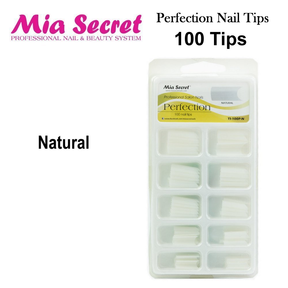 Mia Secret Nail Tips, Perfection 100 Count Nail Tips (Clear, Natural ...