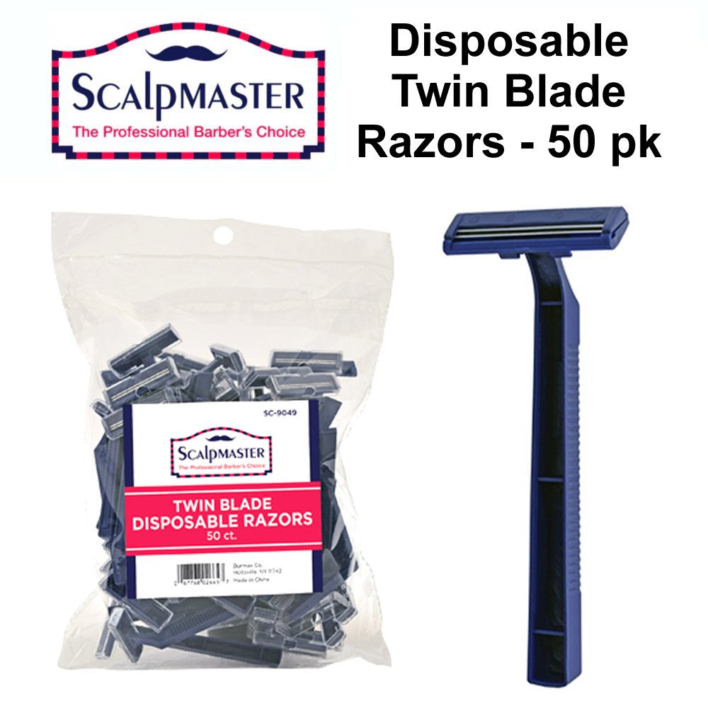 ScalpMaster Razor, Disposable Twin Blade Razors - 50 pack (SC-9049 ...
