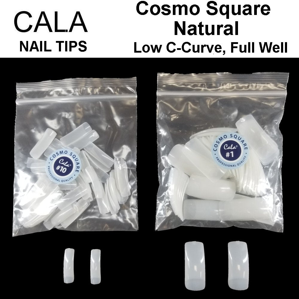 Cala Nail Tips, Cosmo Square Nail Tips - Color: Natural - 50 Nail Tips ...