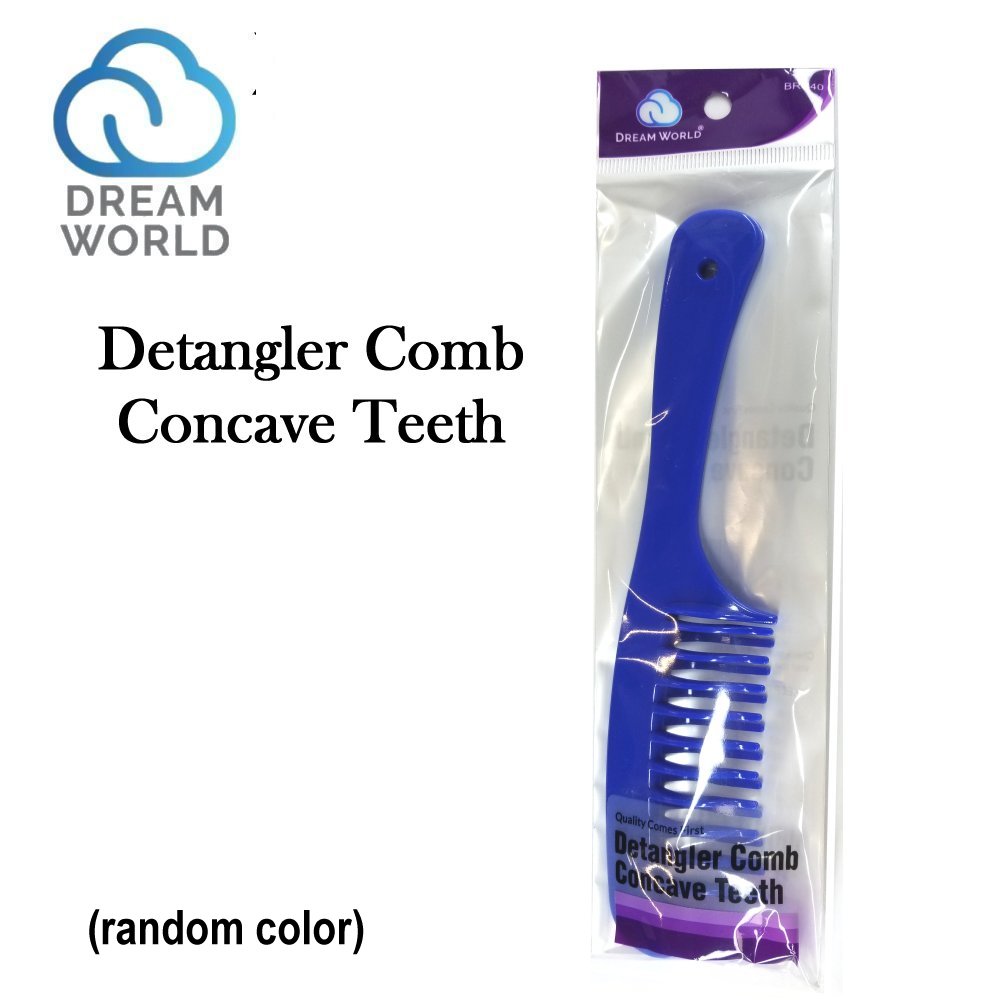 Dream World Comb, Detangler Comb with Concave Teeth (BRC40) [random co ...
