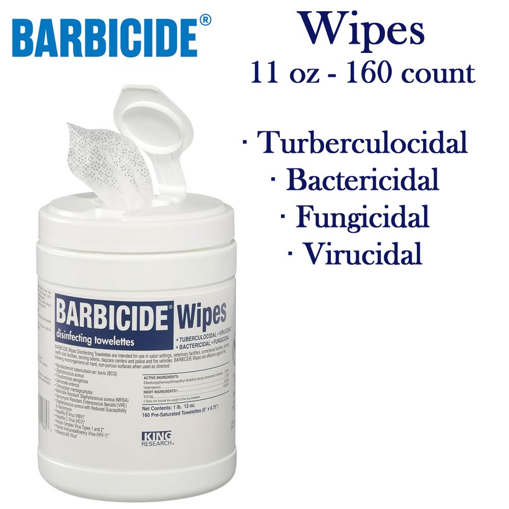 Barbicide Disinfectant Towelettes, 160 count – EP Beauty Supply
