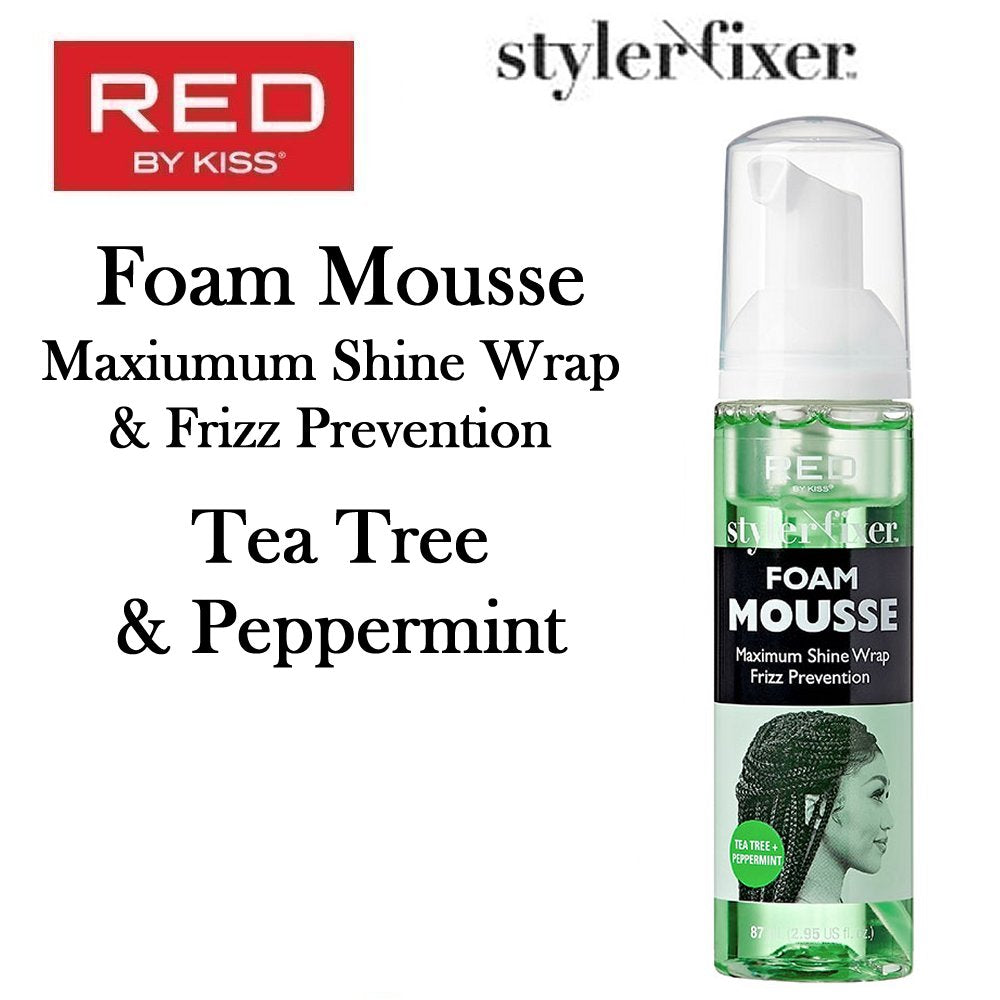 KISS "Styler/Fixer" Foam Mousse, Tea Tree & Peppermint, 8.7 oz (SFM05 ...