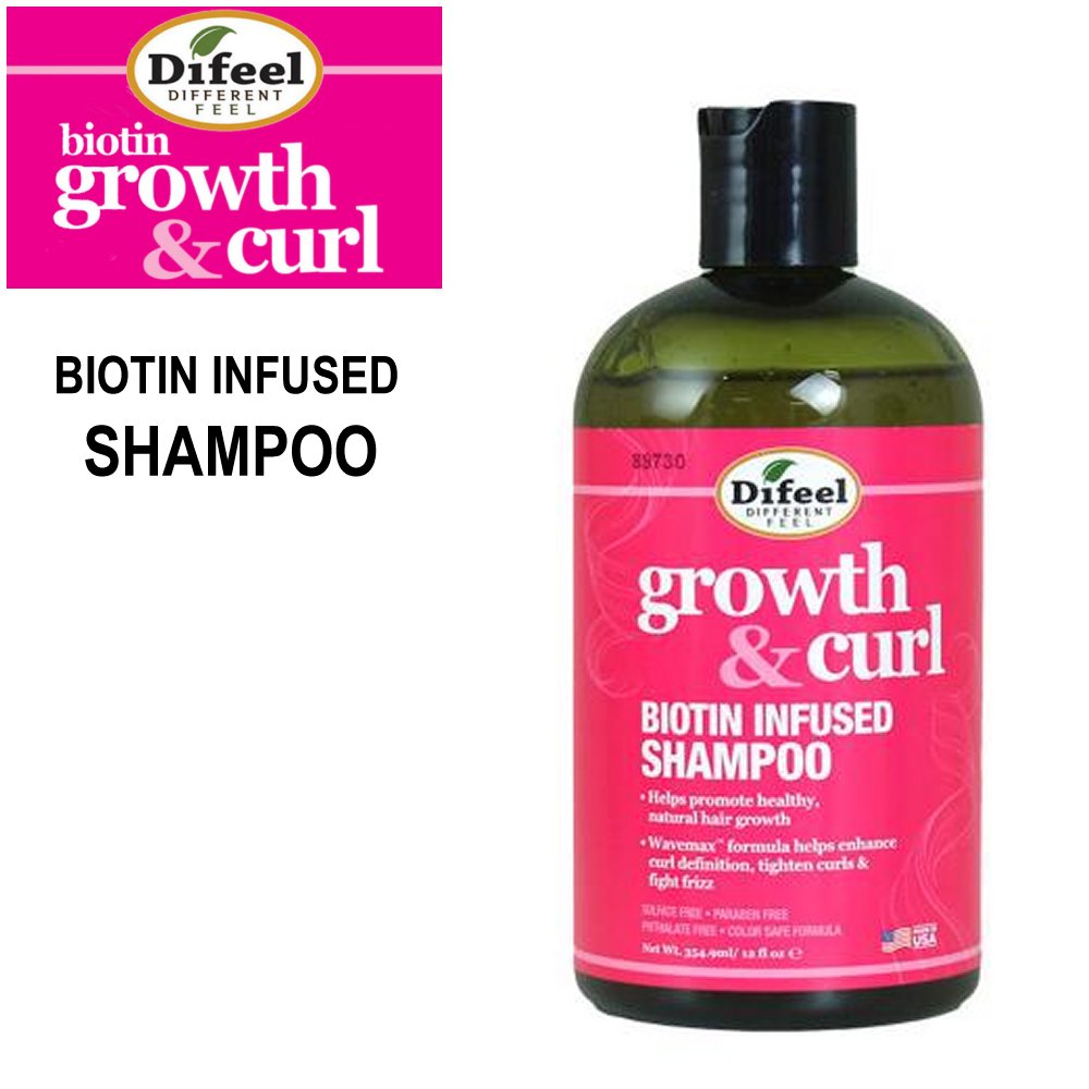 Difeel Shampoo, Growth & Curl Biotin Infused Shampoo, 12 oz – EP Beauty ...
