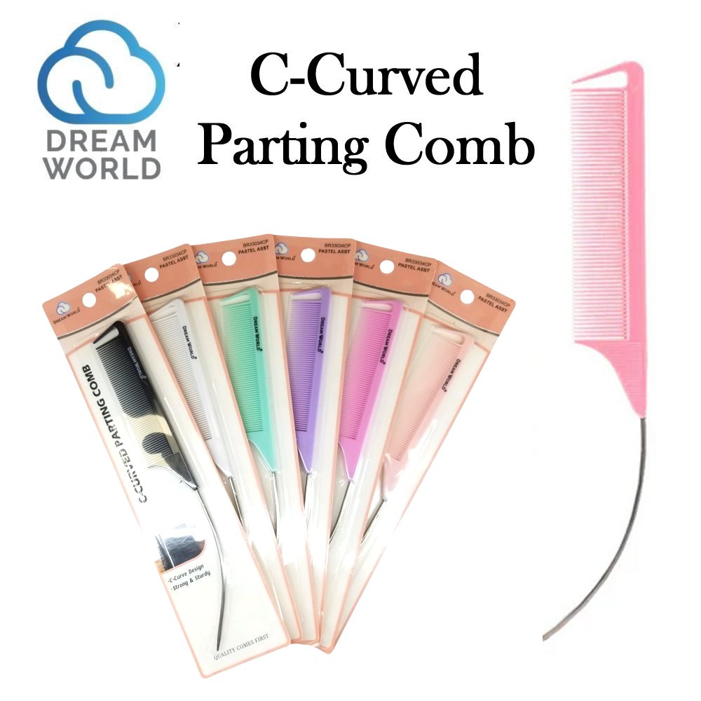 Dream World Comb, C-Curved Parting Comb [Random Pastel Color] (BR33034 ...
